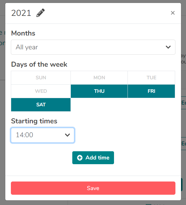 How to create/update a tour schedule?